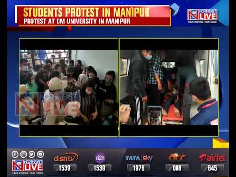 Manipur| DMU students lock uni gates, clash with authorities
