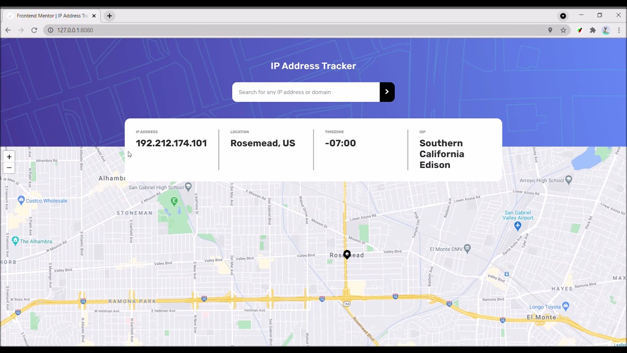 IPAddressTracker- Frontend Mentor Challenge Solution