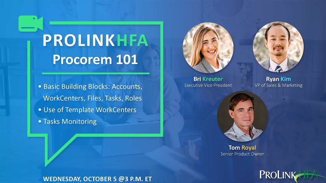 ProLinkHFA Webinar - Procorem 101