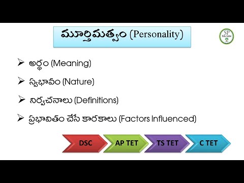 మూర్తిమత్వం - అర్థం,స్వభావం,నిర్వచనం । Personality - Meaning,Nature and Definition