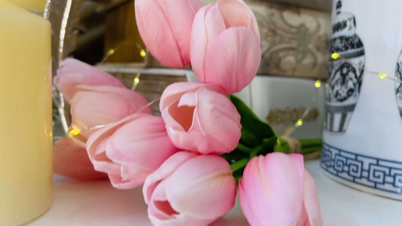 Set of 2 - 15” Real Touch Pink Tulip Bundle