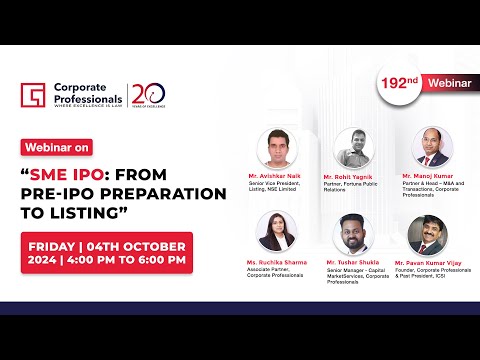 192nd Webinar on “SME IPO: From Pre-IPO Preparation to Listing”