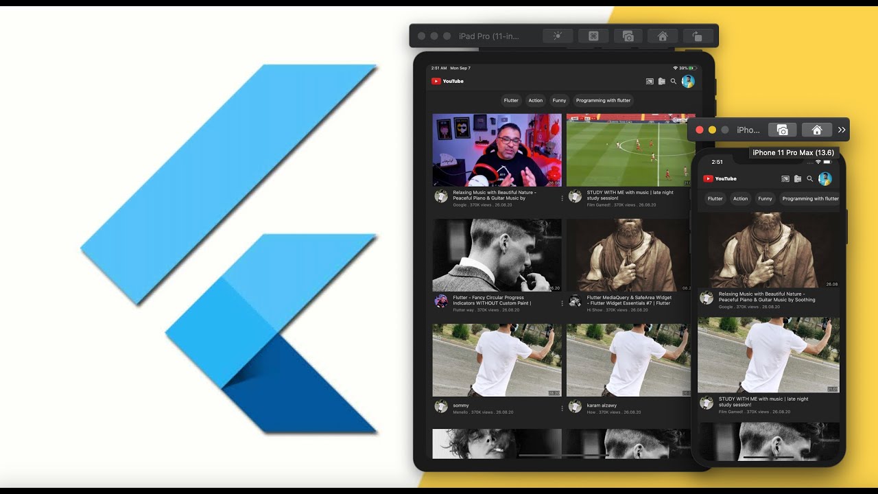 Flutter UI -Youtube Dark UI - Speed Code