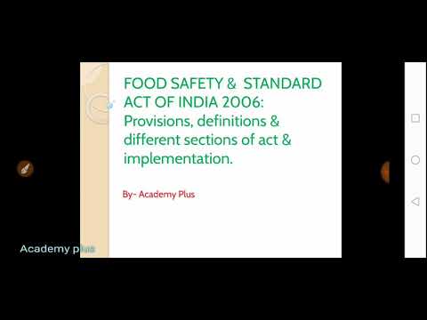 Food safety and standard act 2006