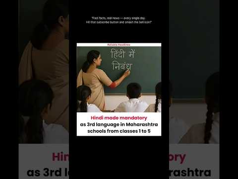 Hindi made mandatory as 3rd language in Maharashtra schools from classes 1 to 5 #news #breakingnews