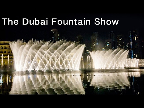 The Dubai Fountain Show at the Dubai Mall on the Manmade Burj Khalifa Lake