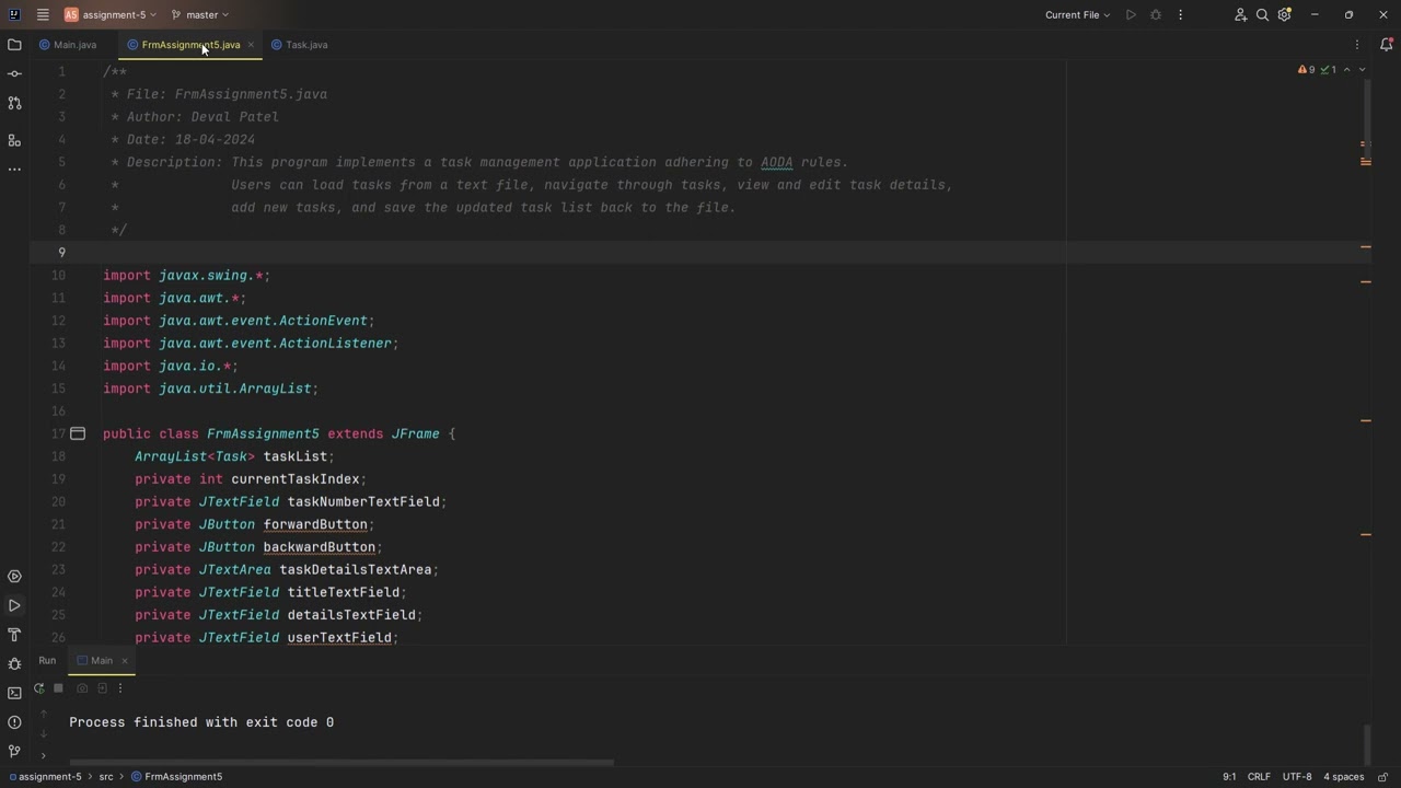assignment 5 – java