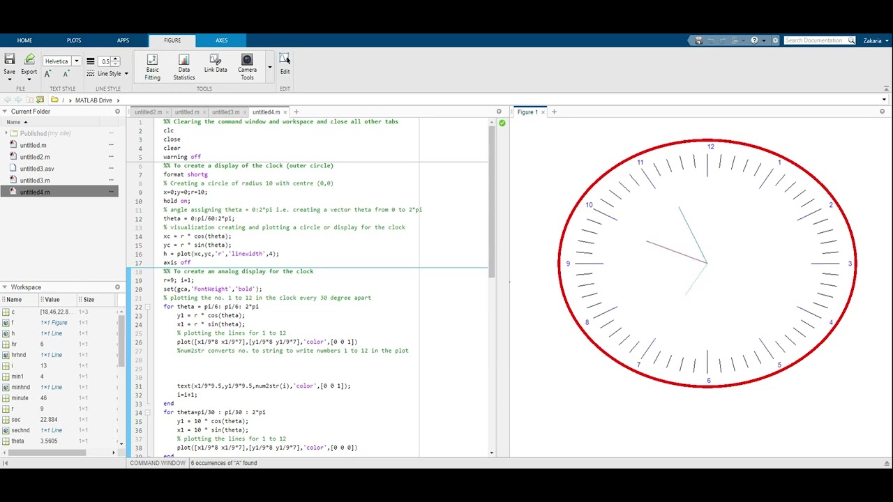 Analogue Clock Using MATLAB