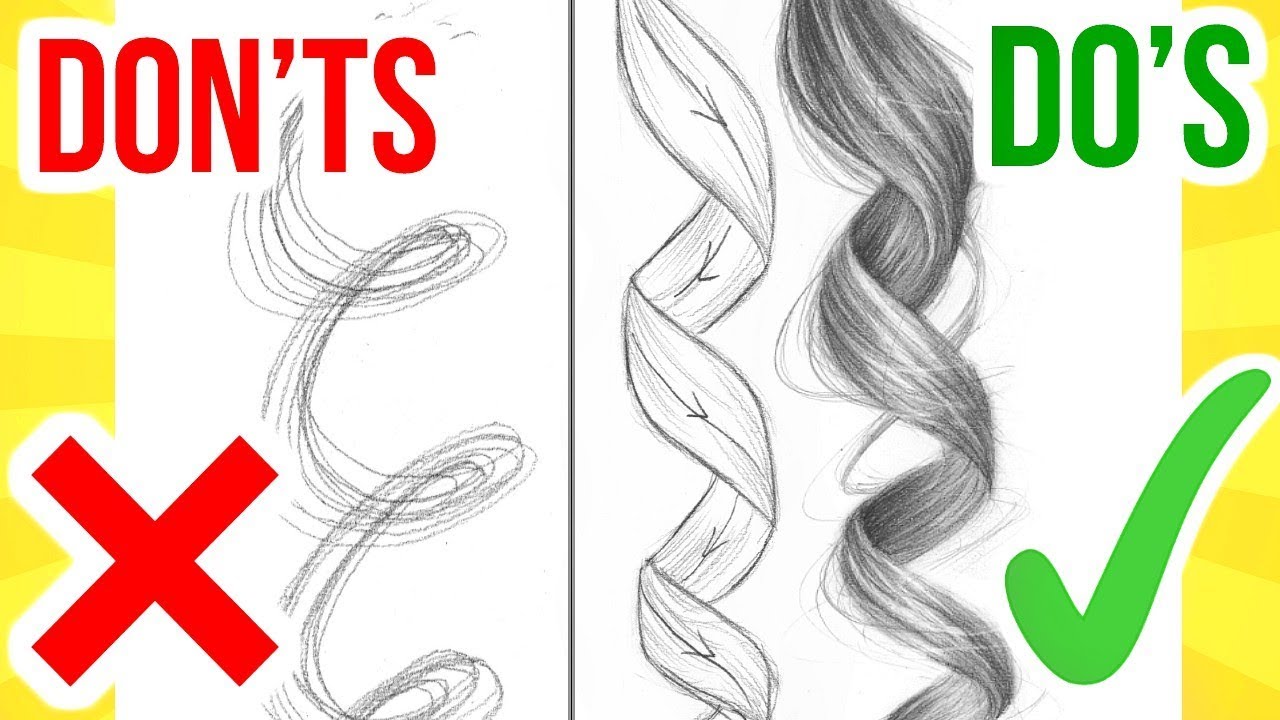 DO'S & DON'TS: How to Draw Curly Hair | Step by Step Drawing Tutorial