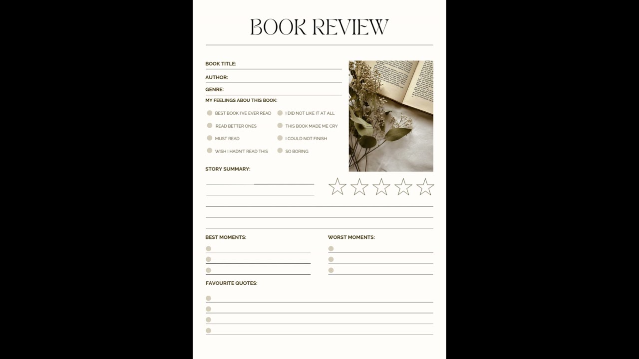 What's the Best Book Review Template for YOU