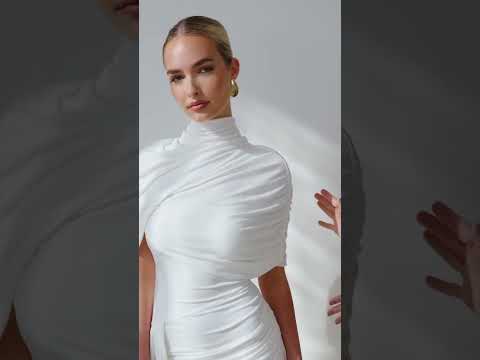 Mozision Half Sleeve Backless Ruched Sexy Maxi Dress Women Summer New Turtleneck Slim High Waist