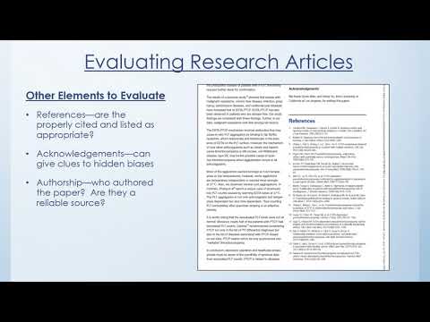 Lecture 15: Evaluating Research Articles