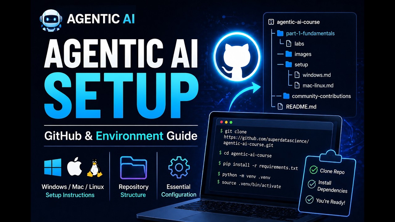 ⚙️ Agentic AI Setup Guide | GitHub Repo, Environment & Essential Configuration