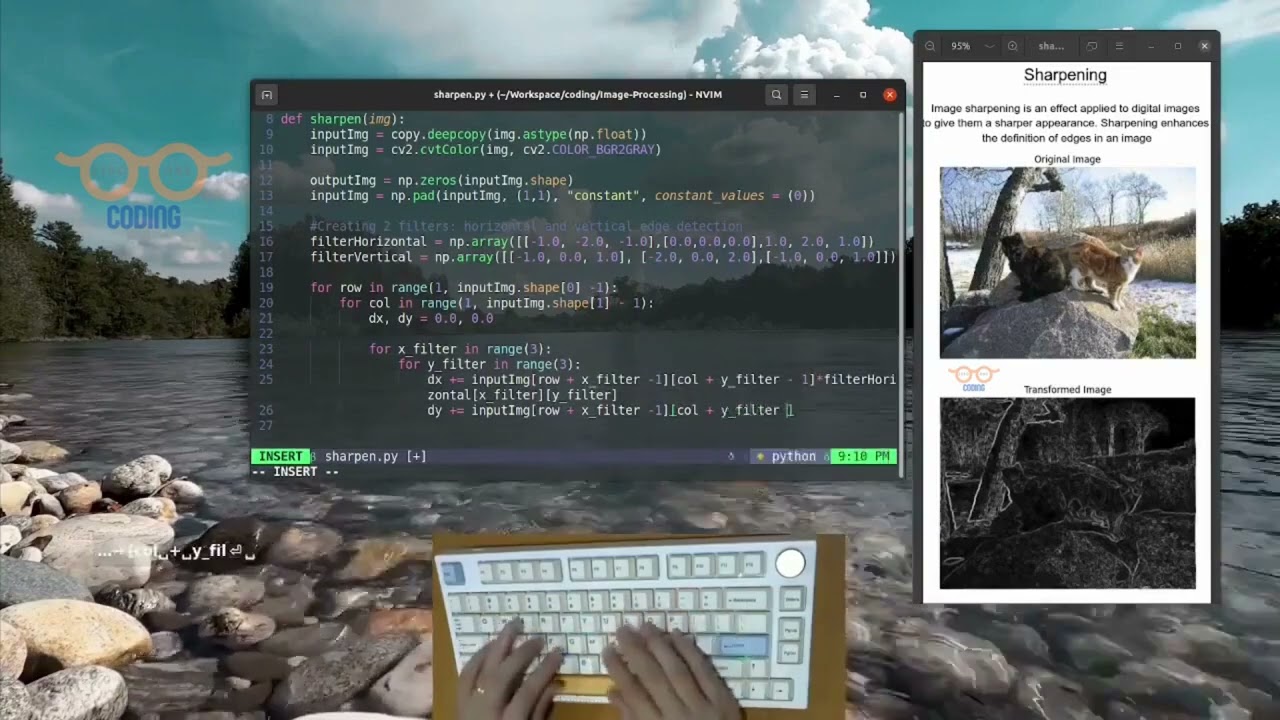 Basic Image Processing with Python | Sharpening Filter | ASMR Programming