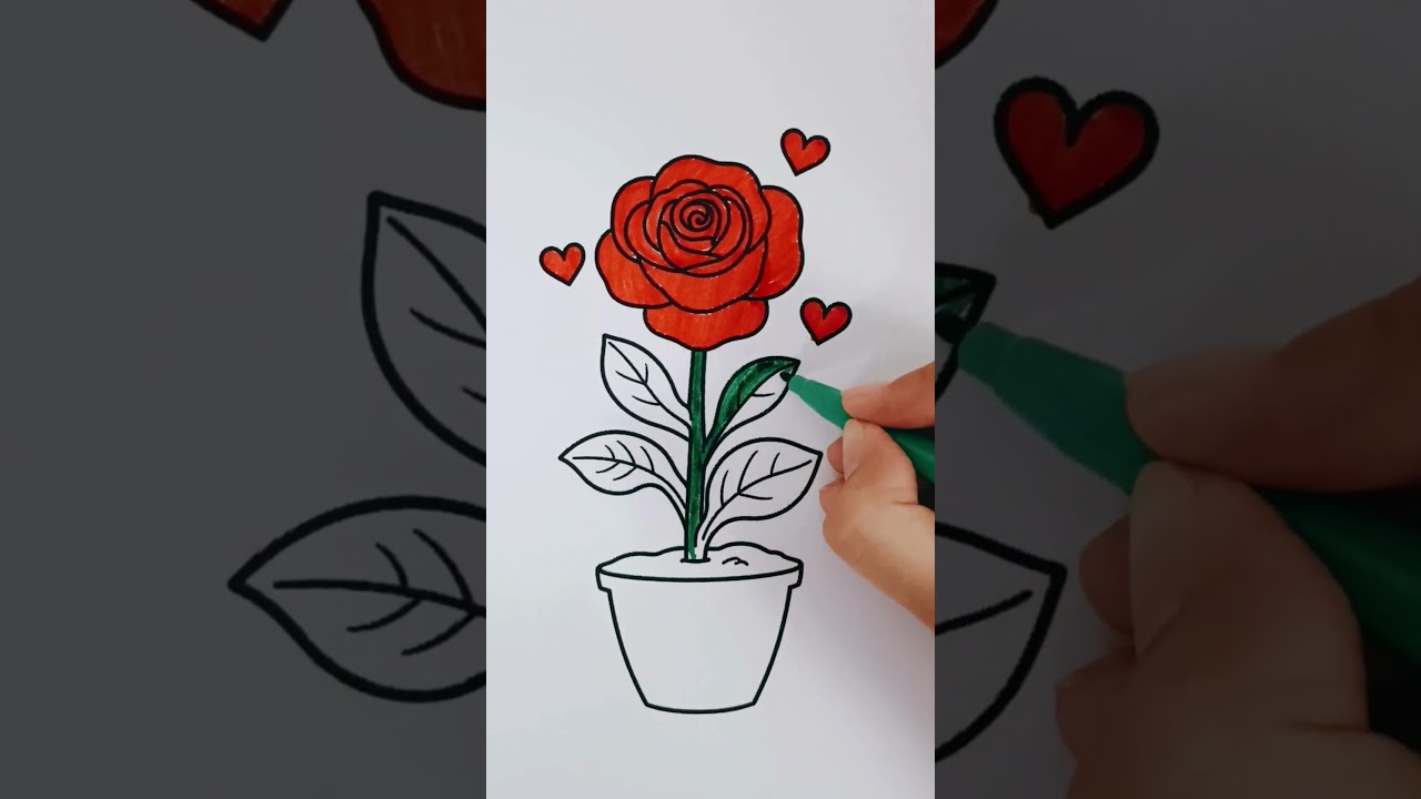 Beautiful Rose Coloring Page  | Relaxing Coloring