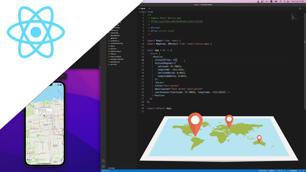 How to install React Native Maps and use custom Callouts | Descriptions on Markers Android & iOS