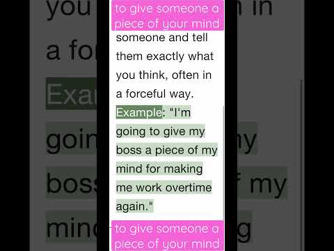 to give someone a piece of your mind #englishidioms #learnenglish #shorts