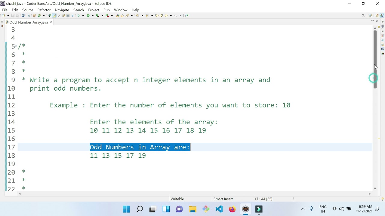 Print odd numbers in an array | How do you find the odd number of an array?