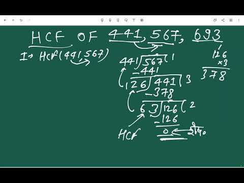 HCF of 441 567 & 693