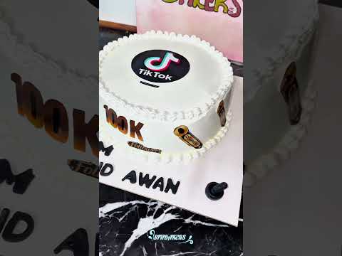 TikTok Logo Cake || 100k Followers Complete Cake || #supervillagevlogger #cake #shorts