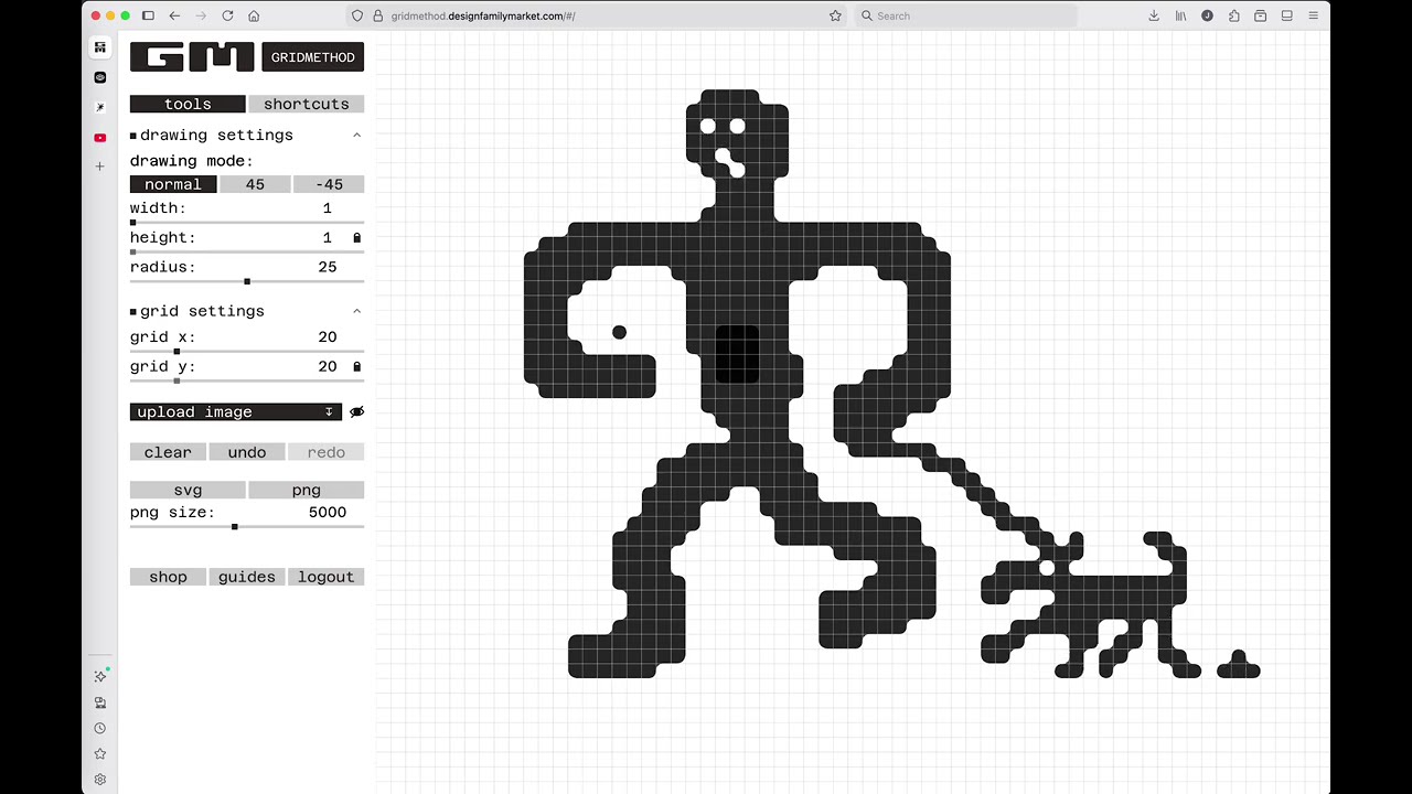 Grid Method Tool - Rounded Pixel to Vector SVG. How to use