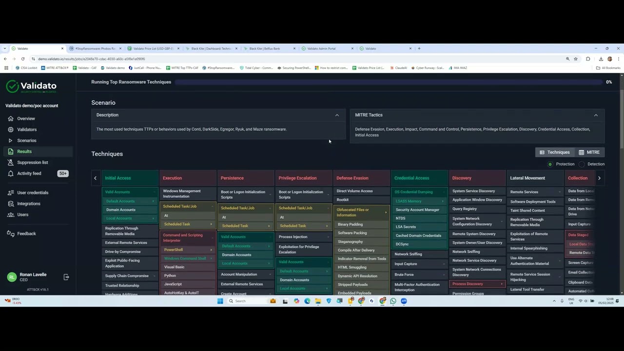 Validato Security Posture Validation platform Walkthrough
