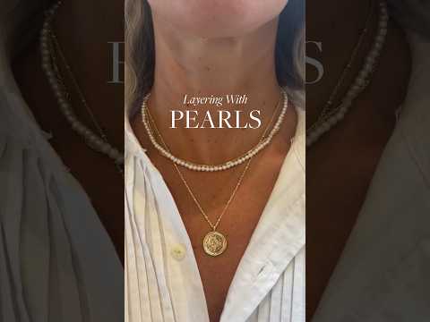 Layering pearls two ways 🤍 Shop with us in stores or online at www.gorjana.com #pearls #necklaces