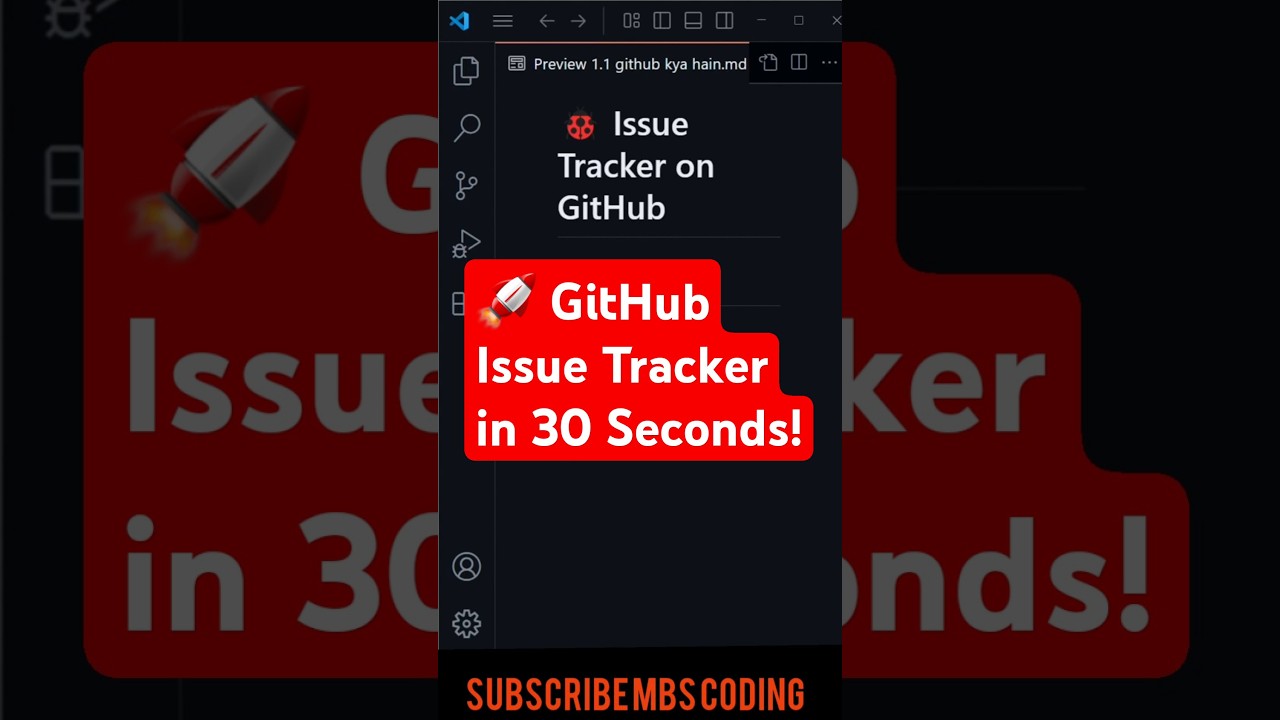 🚀 GitHub Issue Tracker in 30 Seconds! | Beginner Friendly Hindi Tutorial | #webdev #97 #shorts #git