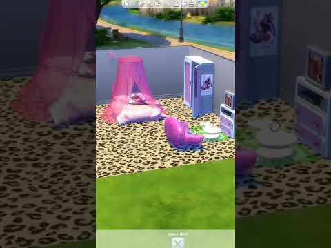 y2k bedroom with a bunch of cc / sims 4 build #simsbuild #thesims4 #bratz #y2k