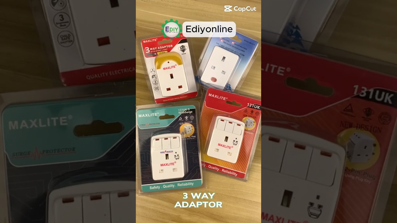 SIRIM 3 WAY ADAPTOR ADAPTER SWITCH SOCKET NEON OUTLET PLUG EXTENSION WALL HOLDER UNIVERSAL