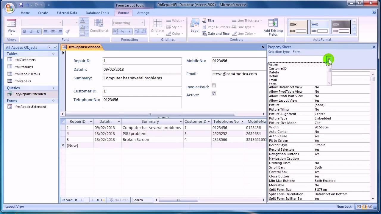 Split Forms   Microsoft Access 2007 Tutorials