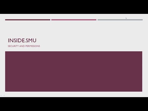 Inside.SMU Permissions | IT Connect