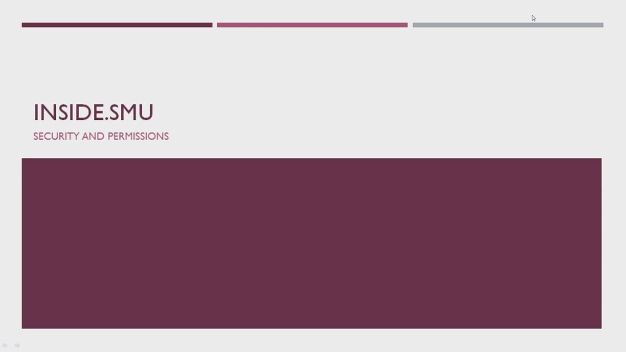 OIT Training: Inside.SMU Permissions