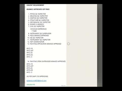 20-June-2025 Local Job vacancy in Saudi Arab | Gulf Job Urgent Vacancy | Aramco & Non Aramco project