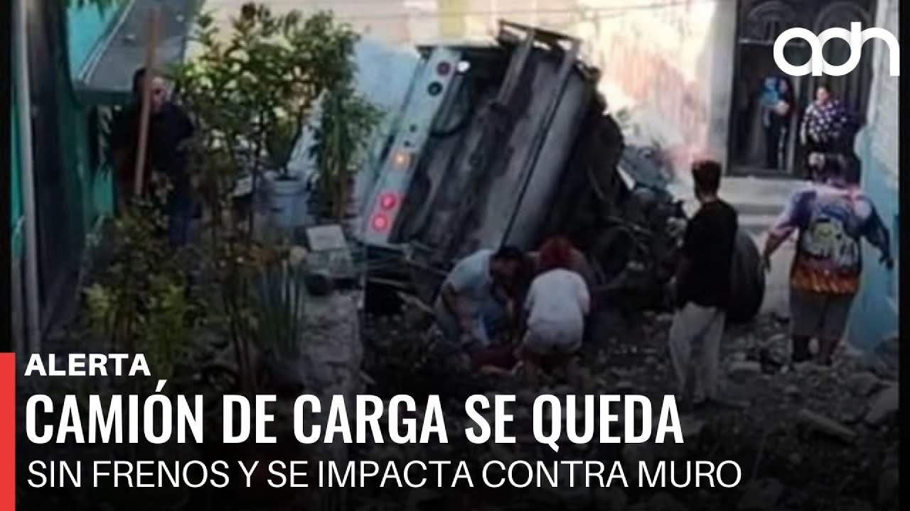 🚨¡Última Hora! Camión de carga se queda sin frenos y se impacta contra muro