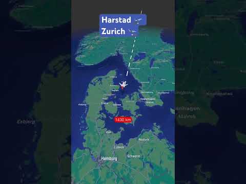 Flight from Harstad( Norway) to Zurich ( Switzerland) by Edelweiss Air #travelroutes #airline #map