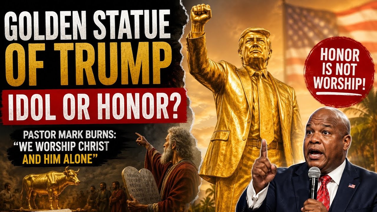 22-Foot Golden Trump Statue Unveiled: Pastor Mark Burns Says 