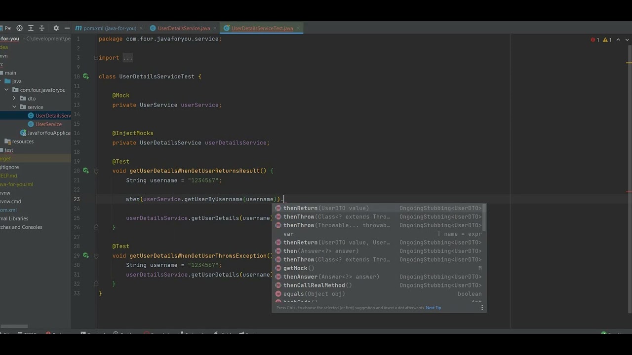 Write spring boot unit test using Mockito