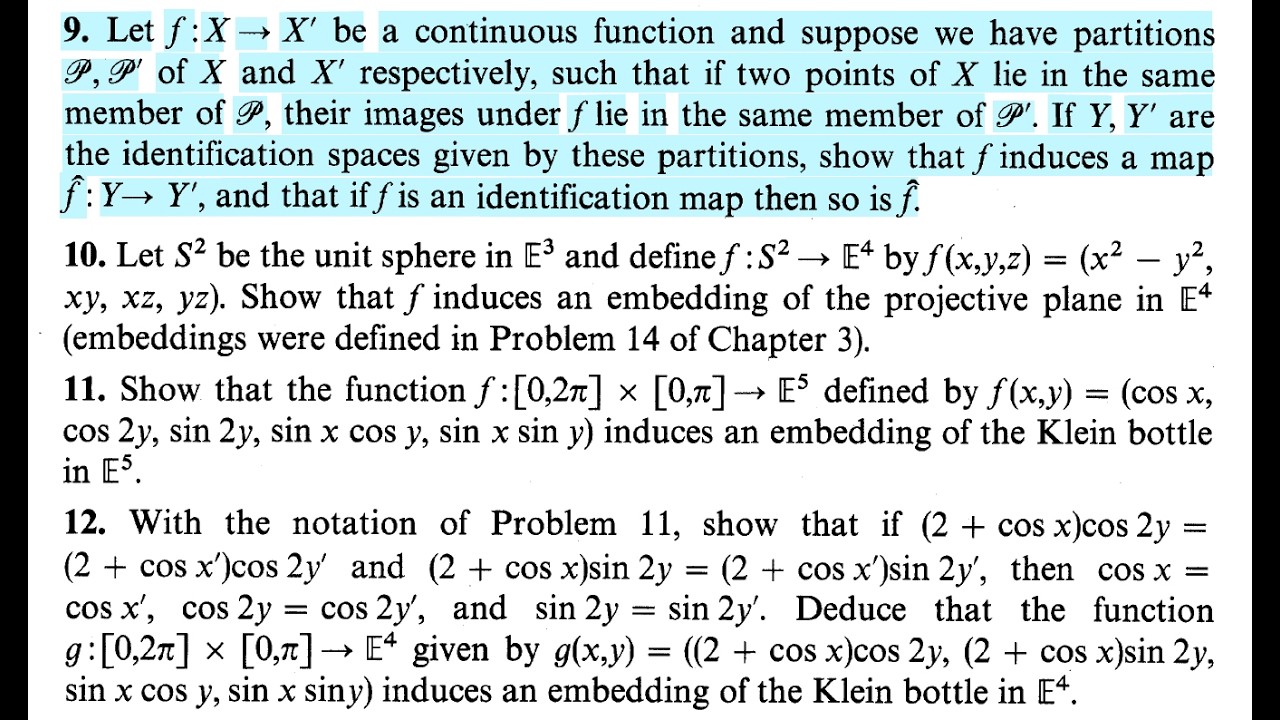 Basic Topology - Armstrong Prob 4.9: Identification spaces associated with the partitions