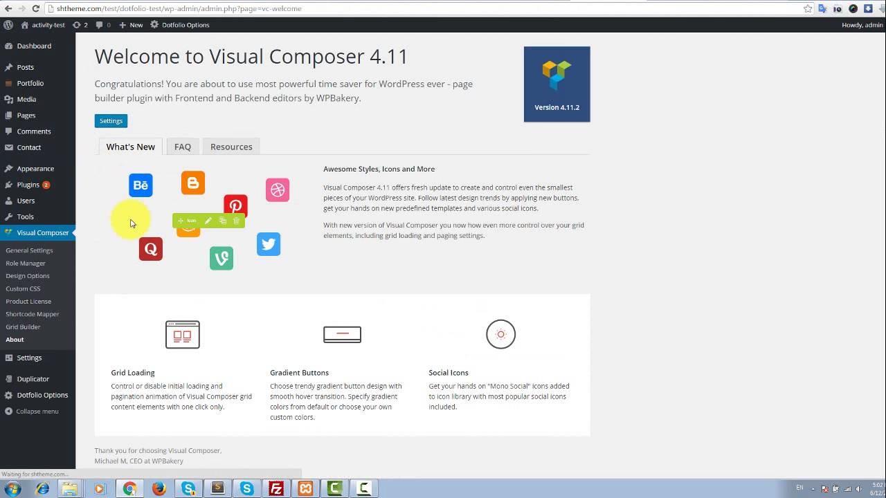 video install data example theme Dotfolio