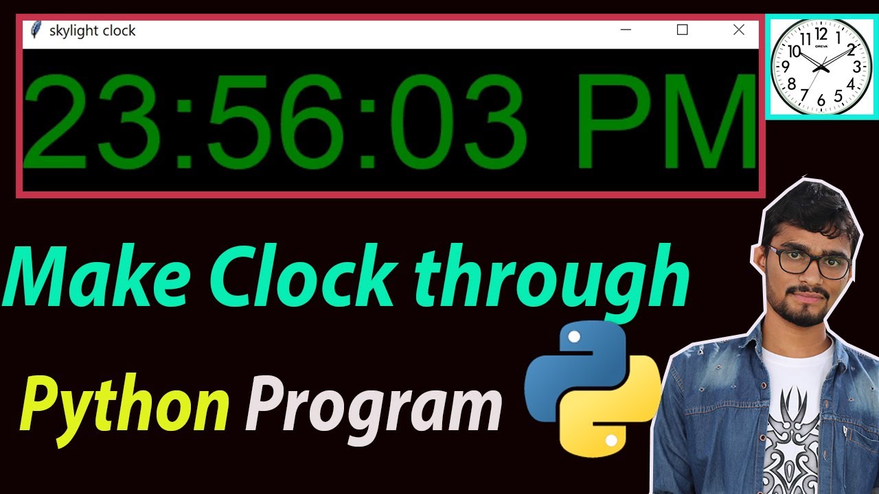 Mack clock using python program || python tutorial || python project || Digital clock in python