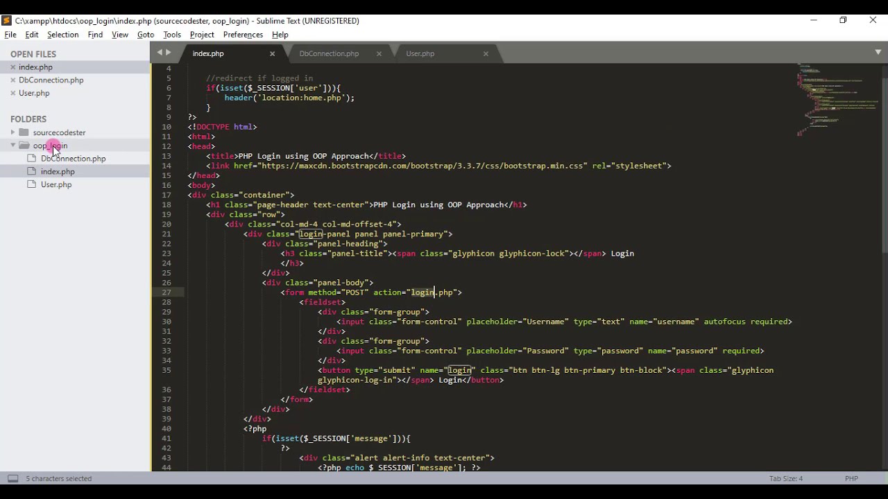 Login Form using PHP PDO Approach Tutorial Demo
