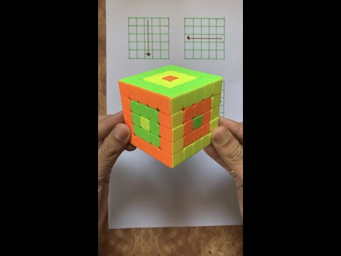 SQUARE IN A SQUARE IN A SQUARE Pattern 5x5 Rubik’s cube - cube solve magic trick #shorts #rubikscube
