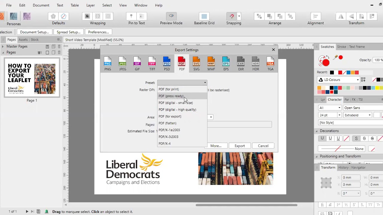 How to export your leaflet