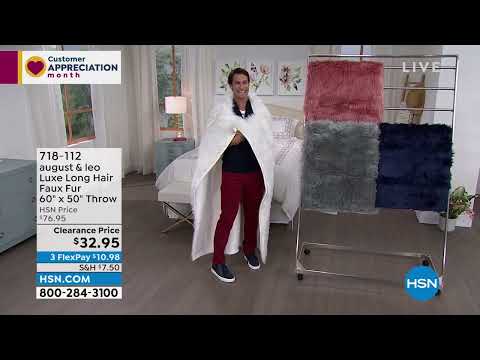 august leo Luxe Long Hair Faux Fur 60" x 50" Throw
