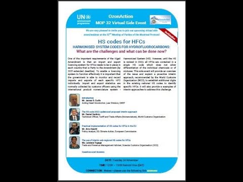 Harmonised system Codes for Hydrofluorocarbons: What are the challenges and what can be don now?