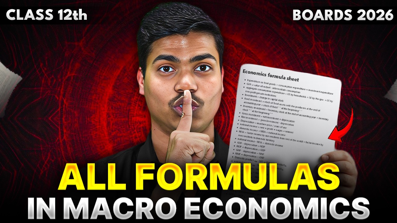 All Formulae in Macro economics Chapter wise | Class 12 Economics Board Exam 2026 | MUST REVISE