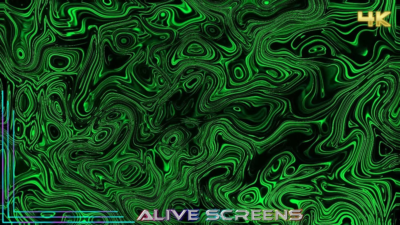Green Psychedelic Background Loop 4K Trippy Live Wallpaper | No Sound