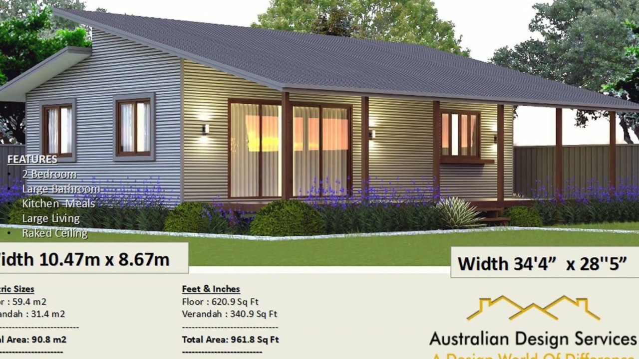 2 Bedroom house plan Australia: 59.4 m2