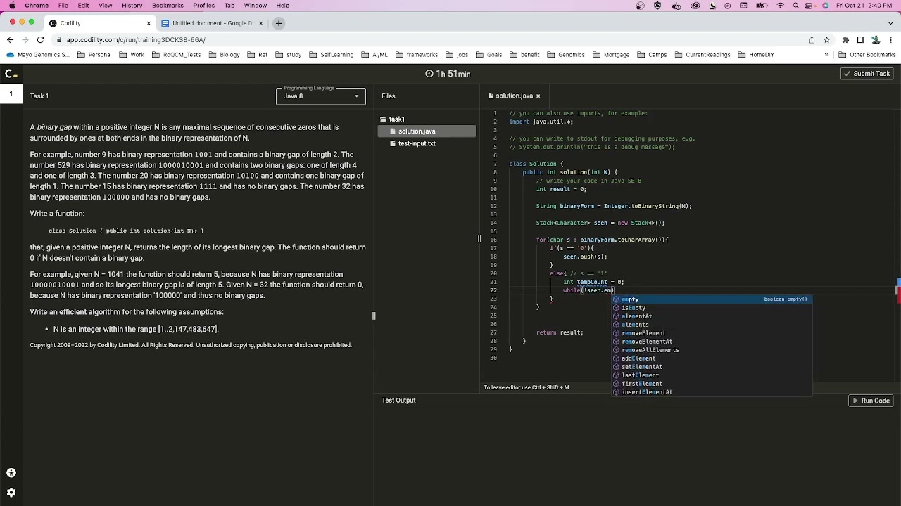 Codility Training Lesson1 - BinaryGap